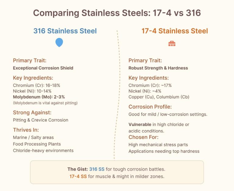 17-4 vs. 316 Stainless Steel: What's the Difference? - MFG Shop