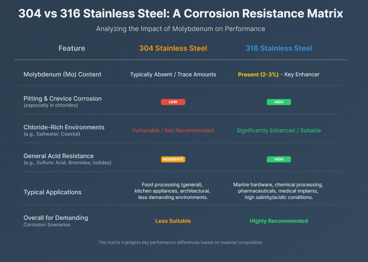 304 vs. 316 Stainless Steel: Corrosion Resistance Comparison - MFG Shop