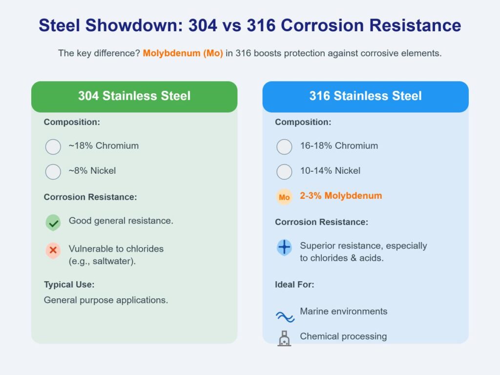 304 vs. 316 Stainless Steel: Key Differences and Applications - MFG Shop