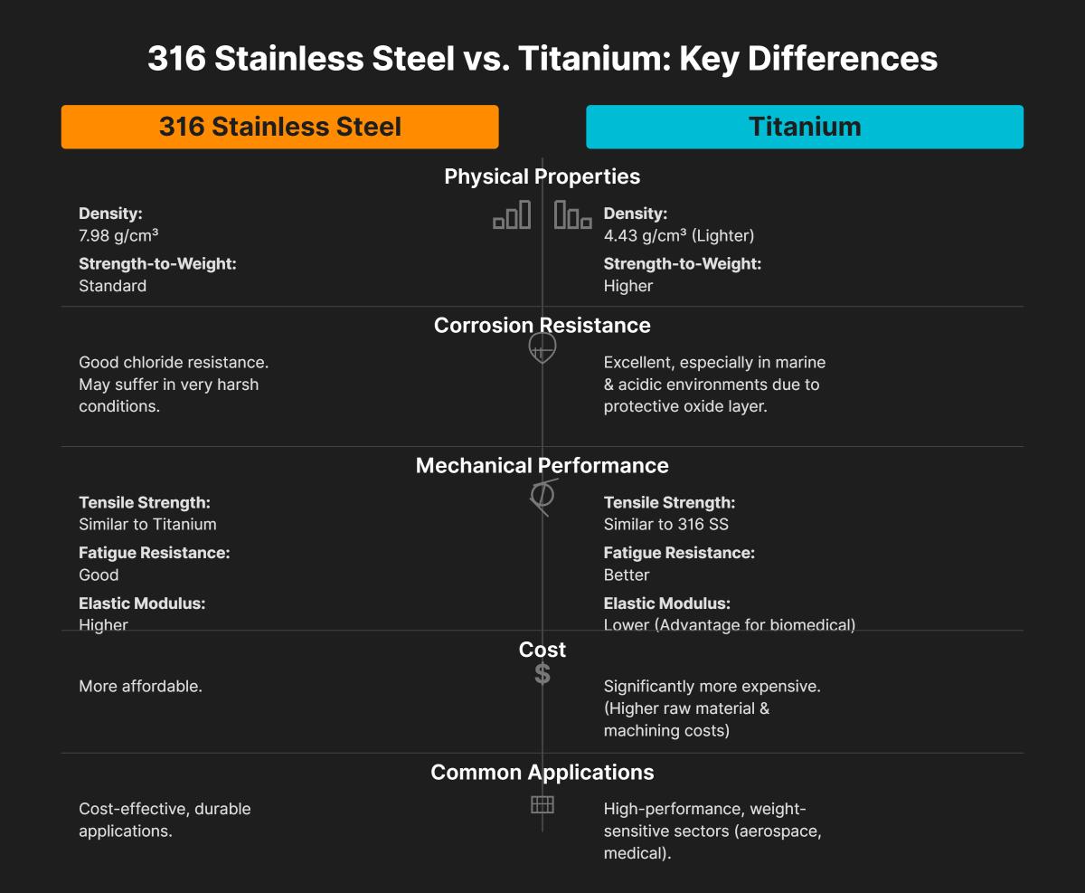 316 Stainless Steel vs. Titanium: Key Differences - MFG Shop