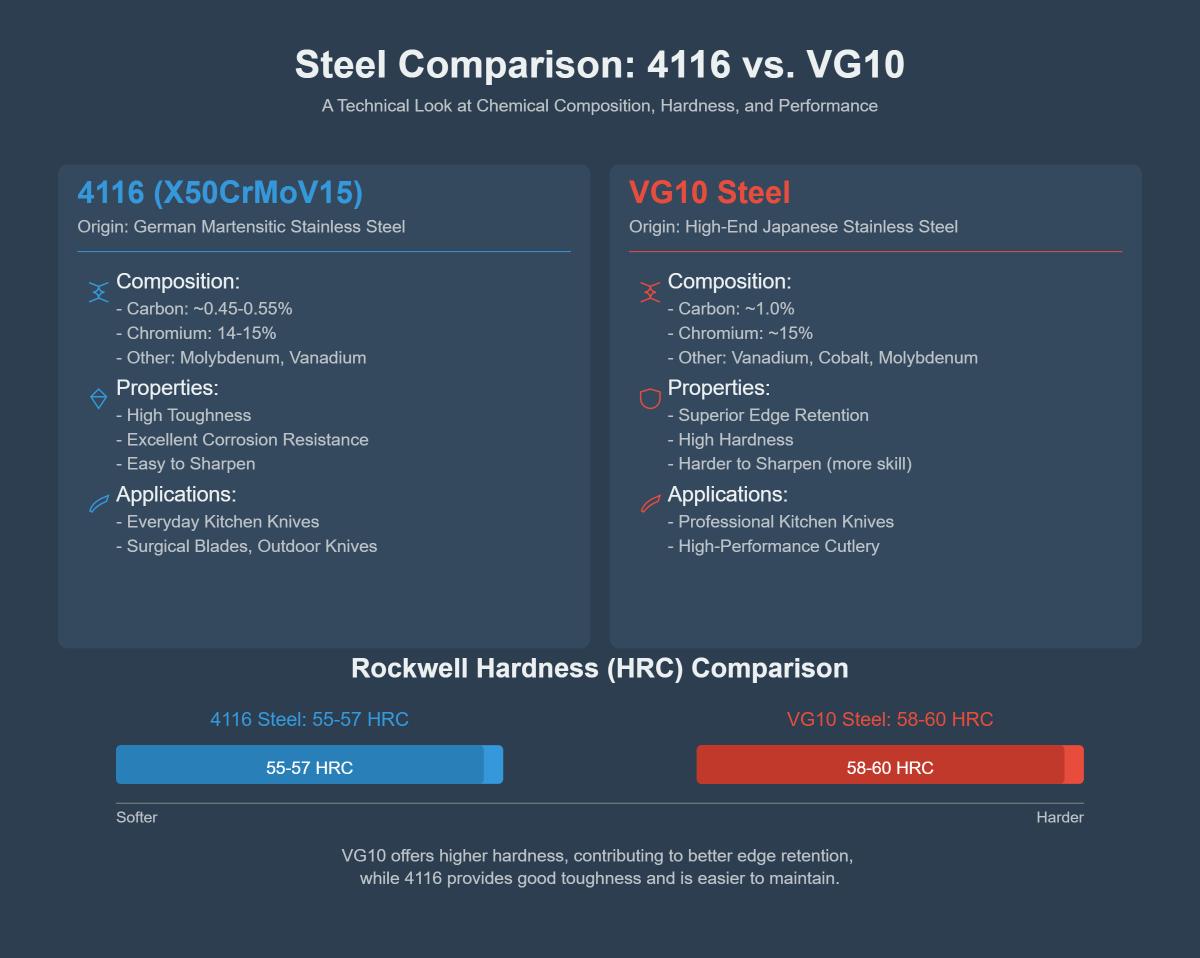 4116 Steel vs VG10: A Comprehensive Comparison - MFG Shop