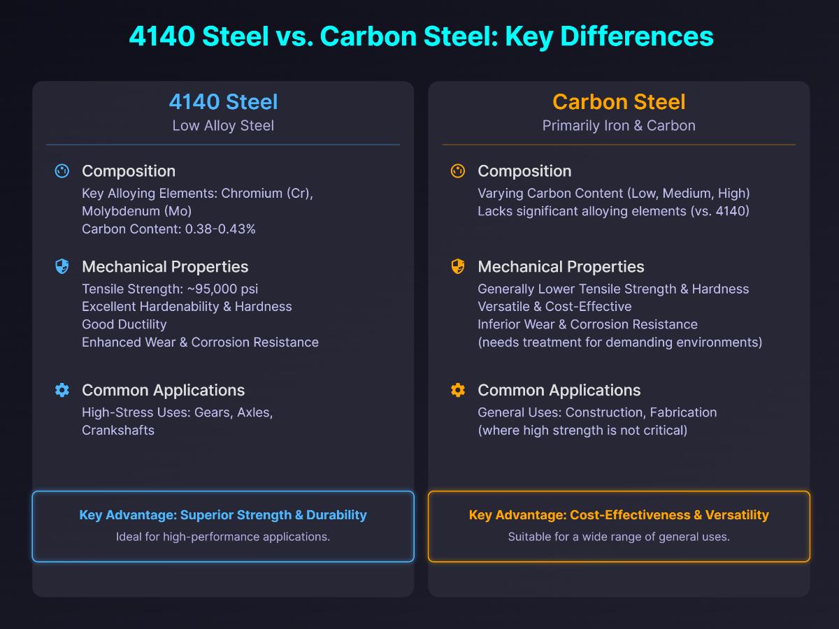 4140 Steel vs Carbon Steel: A Comprehensive Comparison - MFG Shop
