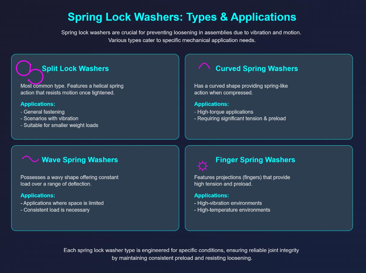5 Types of Spring Lock Washers: Properties and Uses - MFG Shop