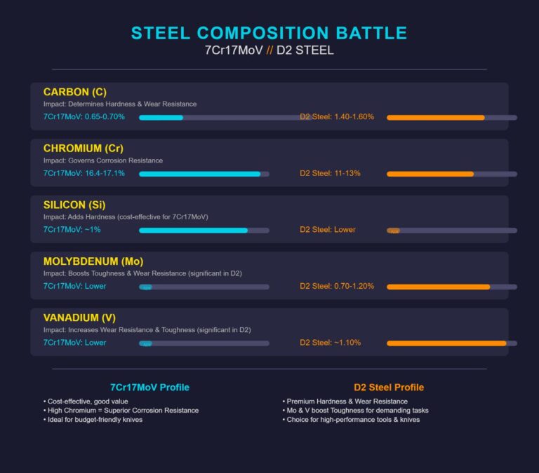 7Cr17MoV vs D2 Steel – What’s the Difference - MFG Shop