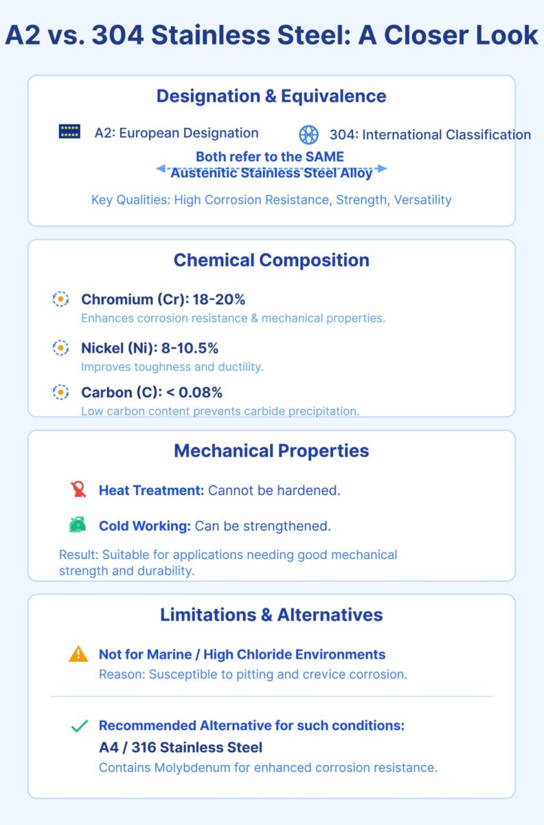 A2 vs 304 Acciaio inossidabile: Qual è la differenza? - Negozio MFG