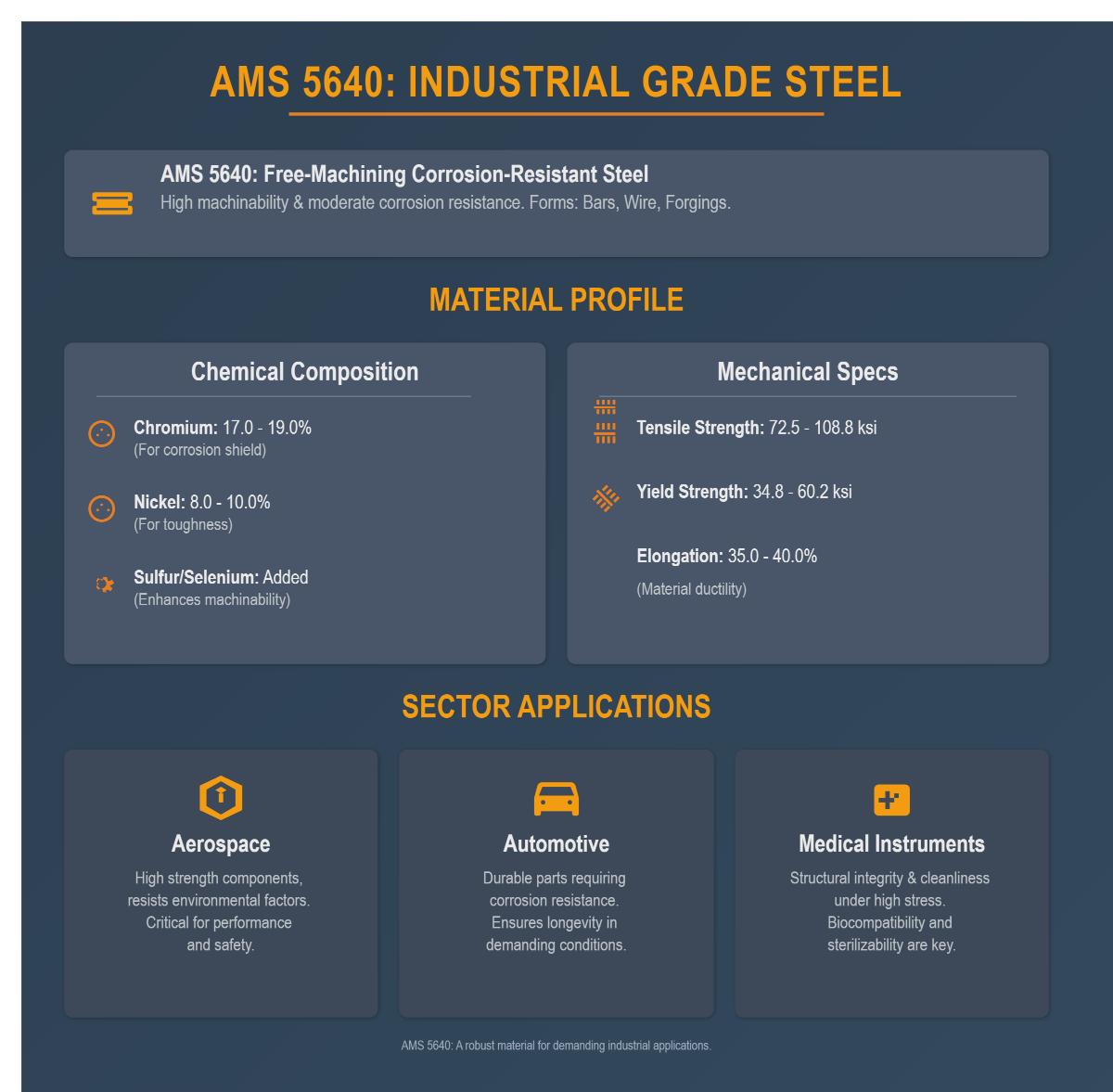 AMS 5640 Stainless Steel: Properties, Composition, and Uses - MFG Shop