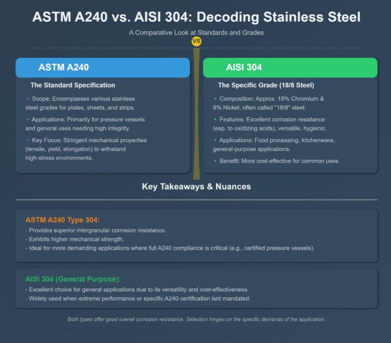 ASTM A240 vs AISI 304: What's the Difference? - MFG Shop