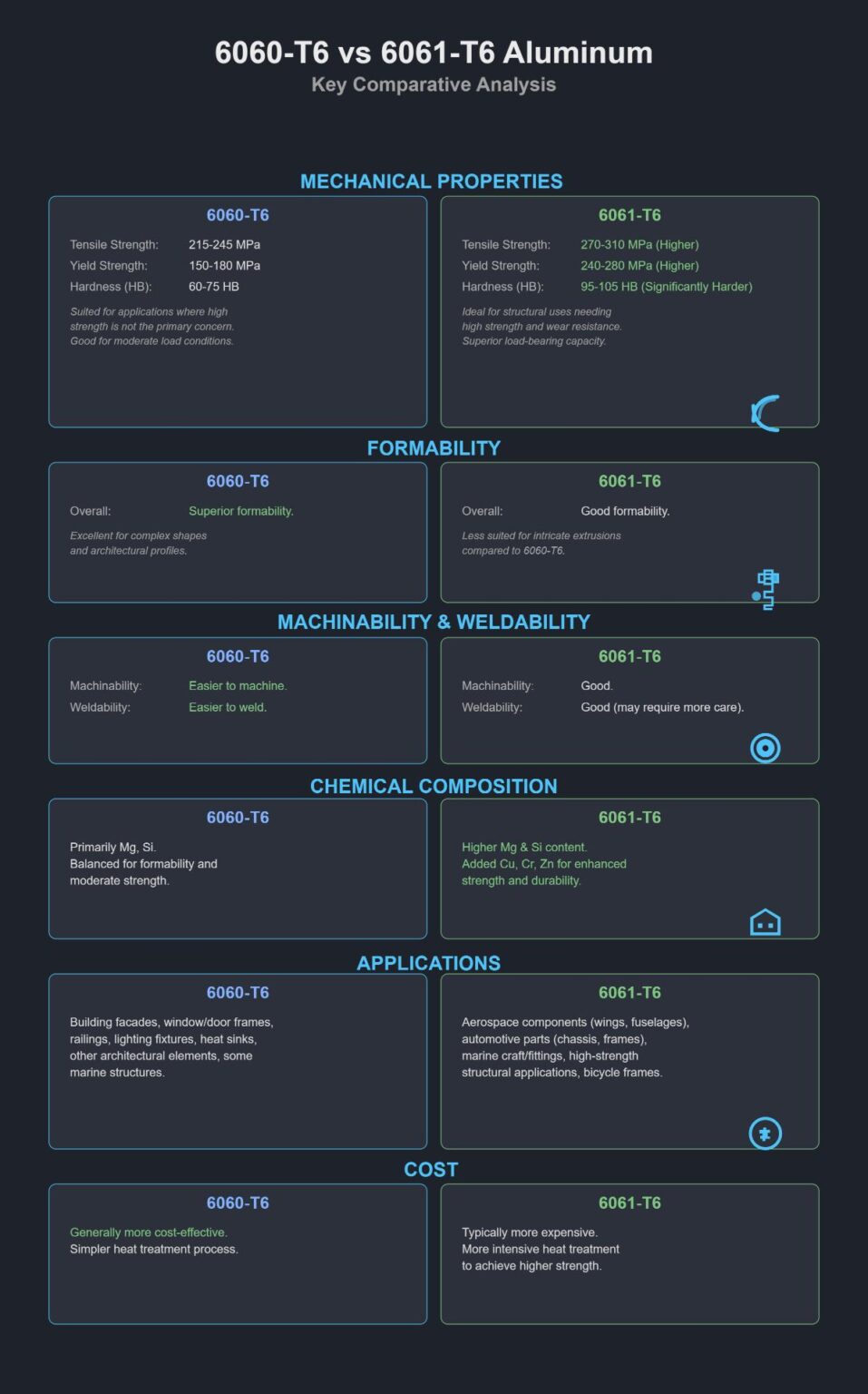 Aluminium 6060-T6 vs. 6061 : Quelle est la différence ? - Boutique MFG