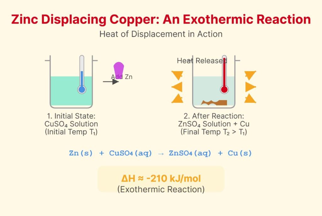En djupgående undersökning av förskjutningsvärmen i koppar genom zink ...