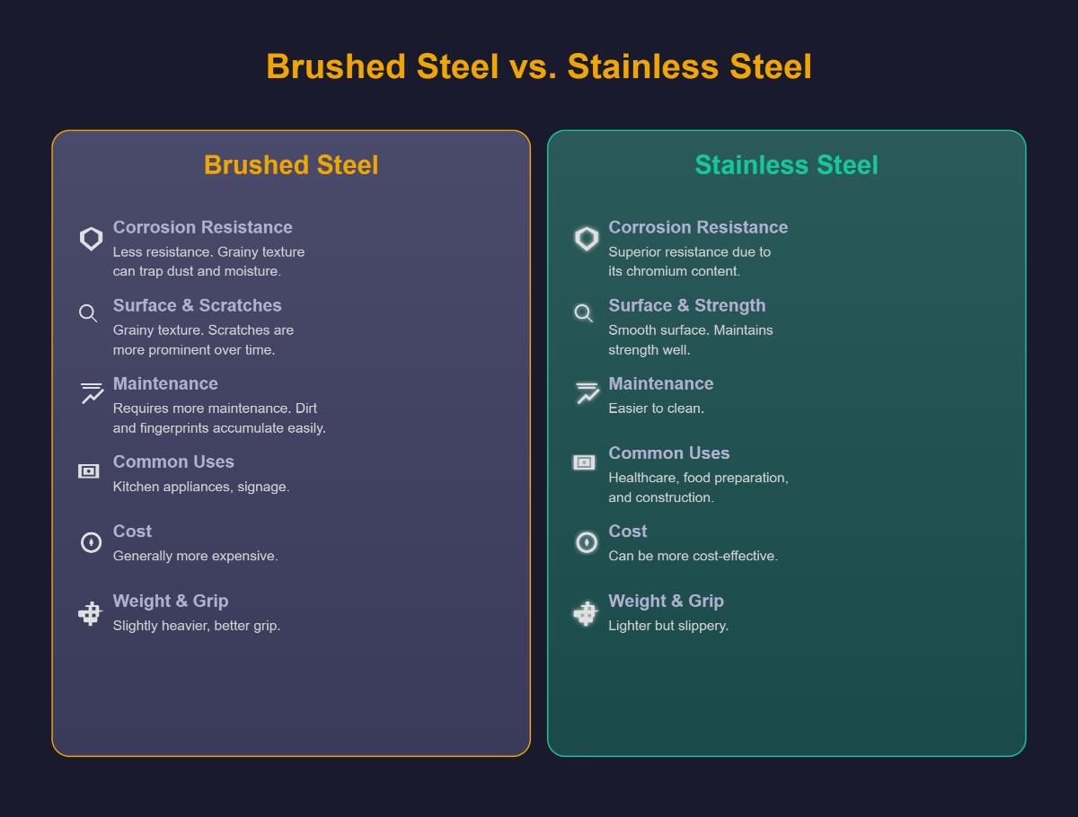 Brushed Steel vs Stainless Steel: A Comprehensive Comparison - MFG Shop