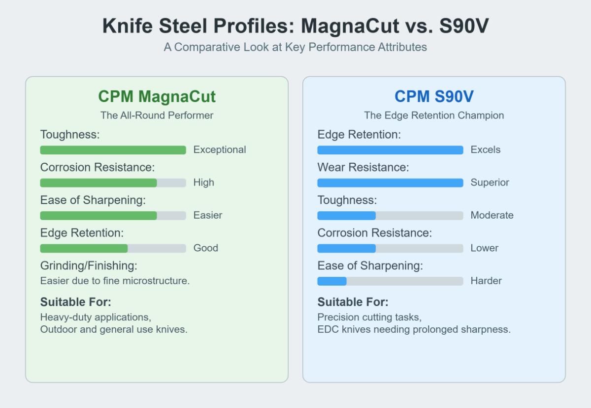 CPM Magnacut vs S90V: Comprehensive Knife Steel Comparison - MFG Shop