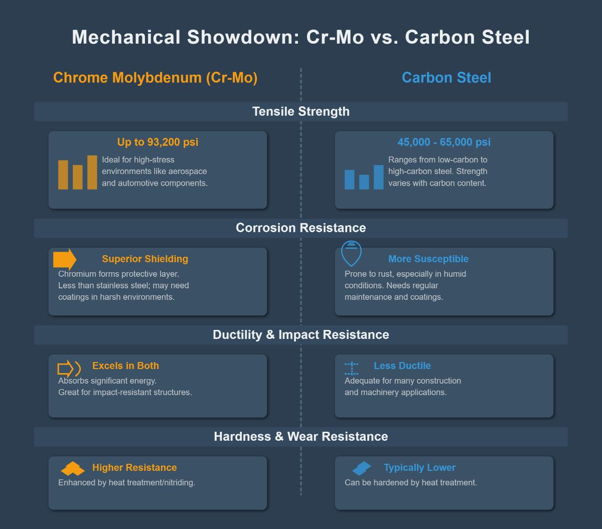 Chrome Molybdenum vs Carbon Steel: Key Differences - MFG Shop