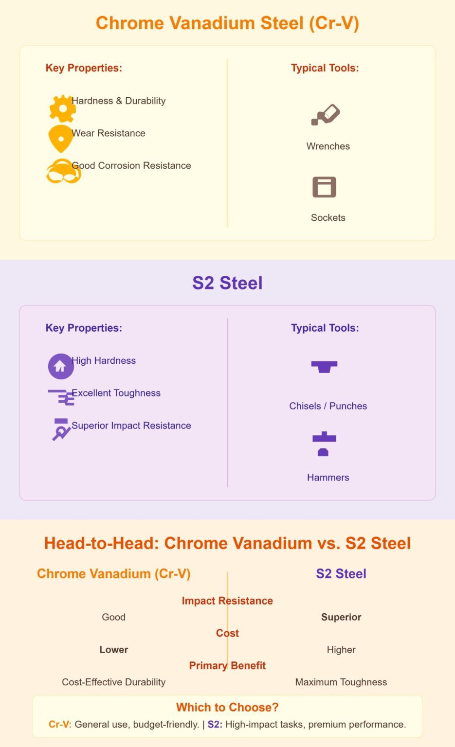 Chrome Vanadium vs S2 Steel: What's the Difference? - MFG Shop