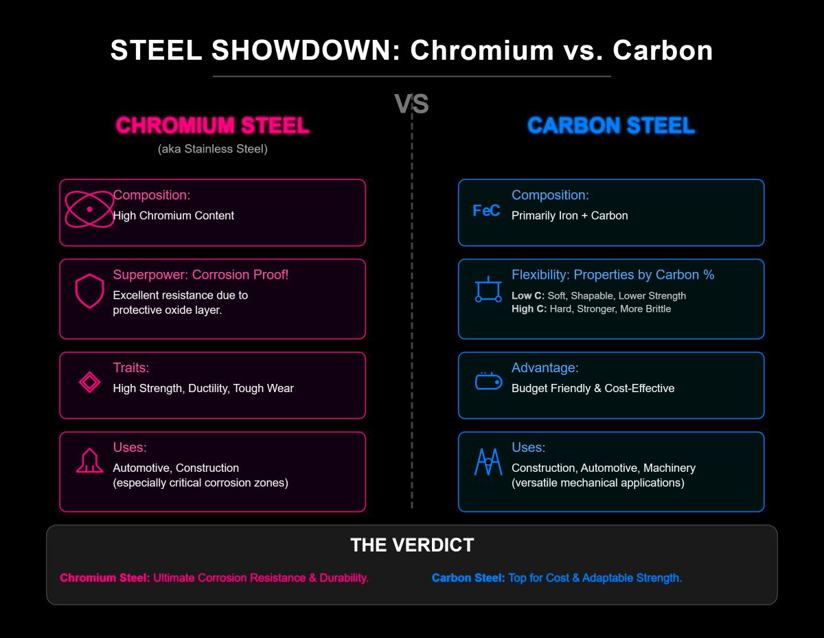 Chromium Steel vs. Carbon Steel: A Comprehensive Comparison - MFG Shop