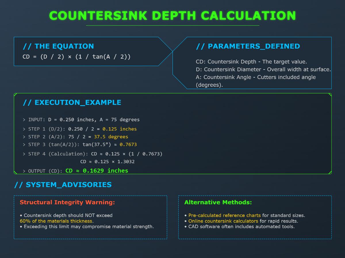 Comprehensive Guide to Countersink Design - MFG Shop