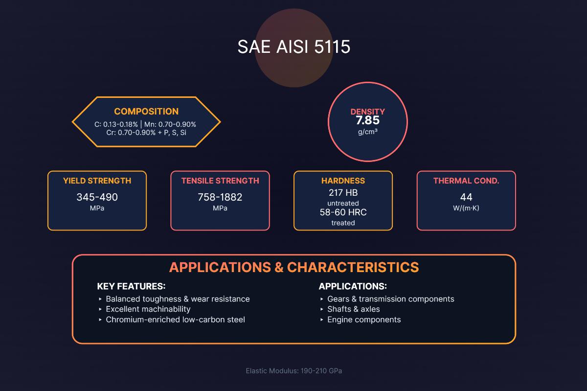 Comprehensive Guide to SAE AISI 5115 Alloy Steel - MFG Shop