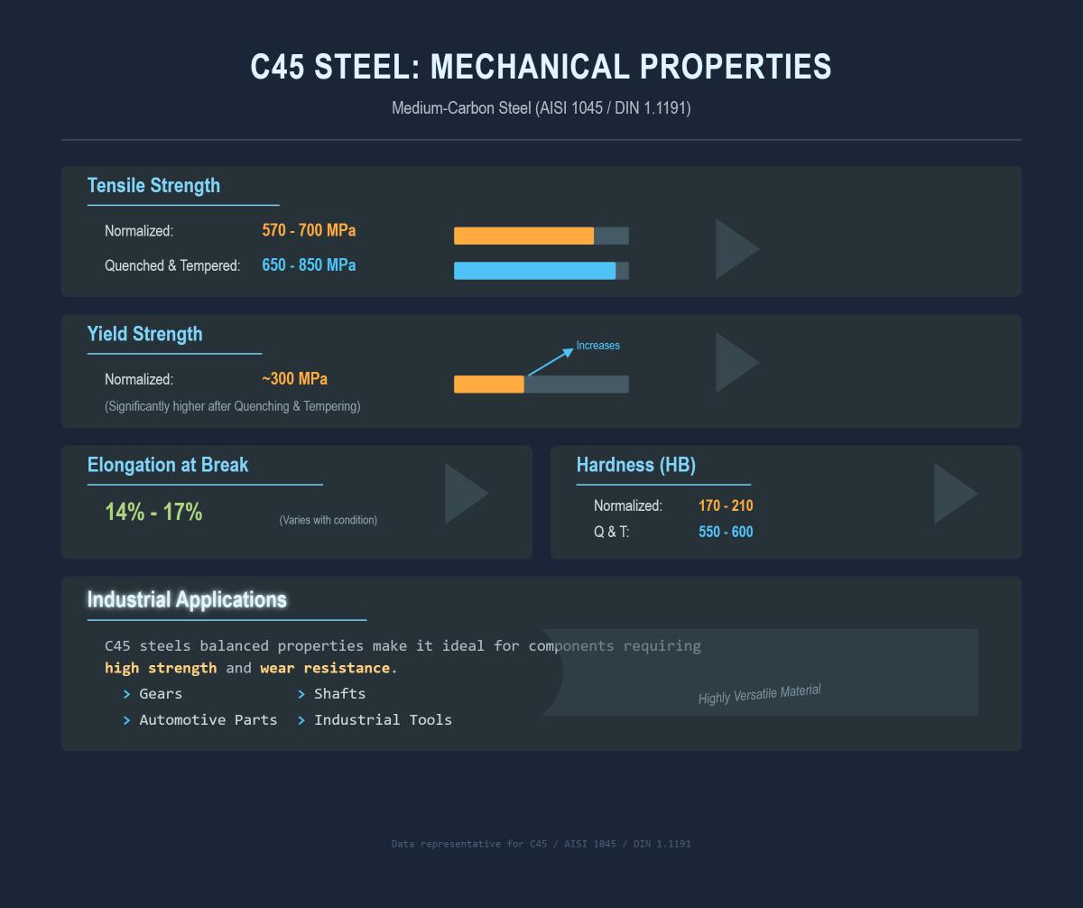 EN 1.0503 C45 Steel: Properties, Composition, and Equivalents - MFG Shop