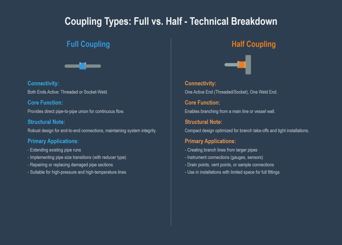 Full Coupling vs. Half Coupling: What's the Difference? - MFG Shop
