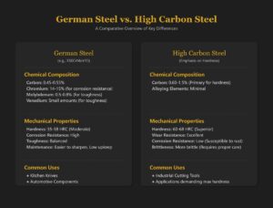 German Steel vs. High Carbon Steel: What's the Difference? - MFG Shop