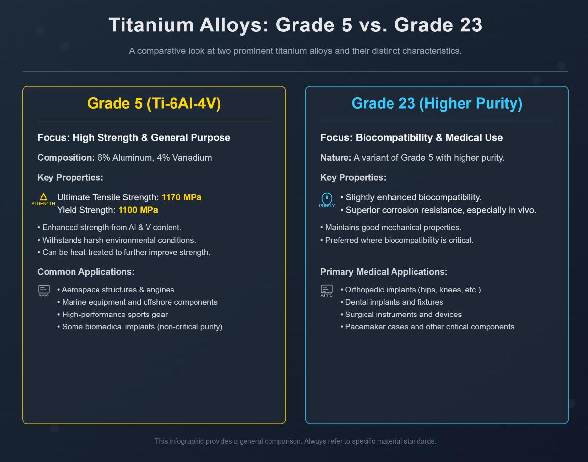 Grade 23 vs Grade 5 Titanium: Comprehensive Comparison - MFG Shop