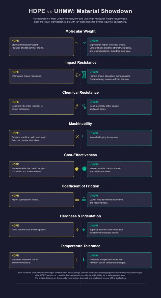 HDPE vs. UHMW: Material Differences and Comparisons - MFG Shop