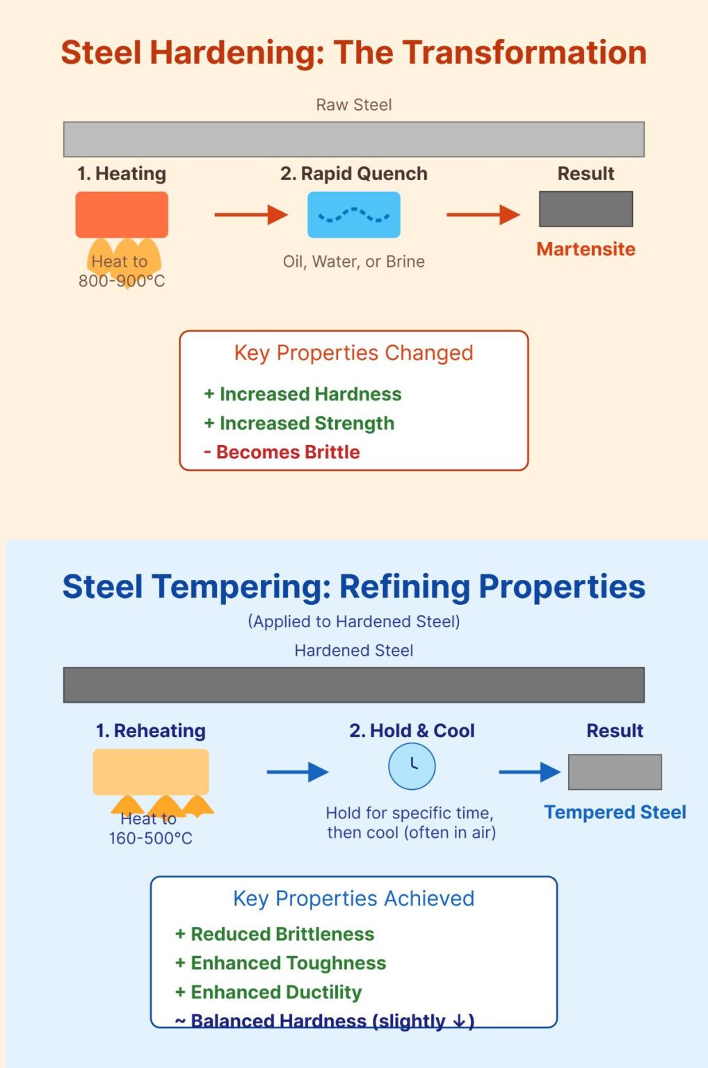 Hardening vs. Tempering Steel: Understanding the Differences - MFG Shop