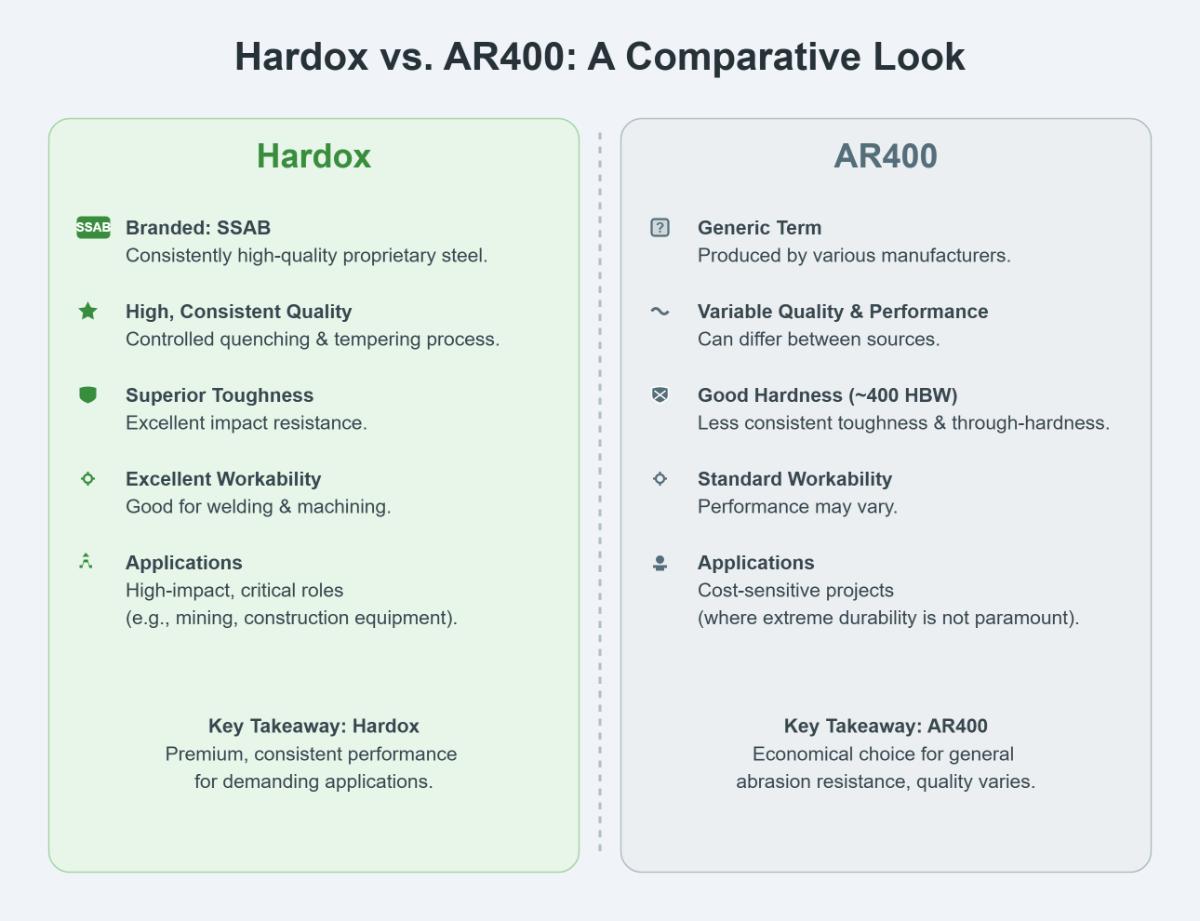 Hardox vs AR400: Comprehensive Comparison Guide - MFG Shop