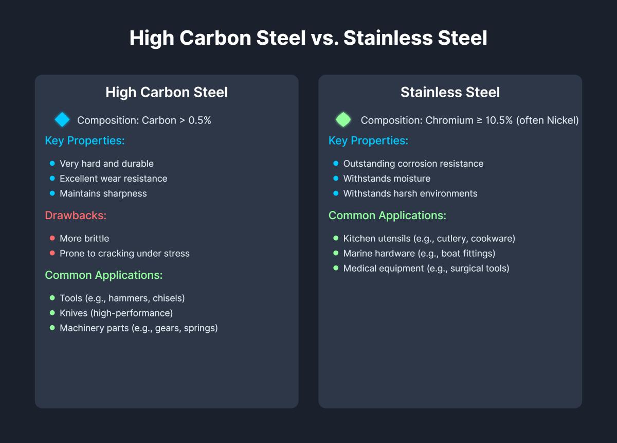 High Carbon Steel vs Stainless Steel: What’s the Difference? - MFG Shop