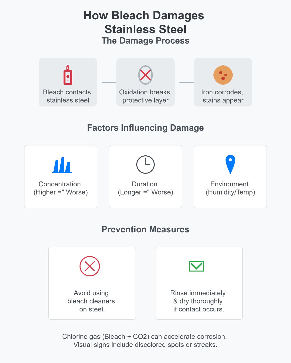 How to Remove Bleach Stains from Stainless Steel: A Guide - MFG Shop