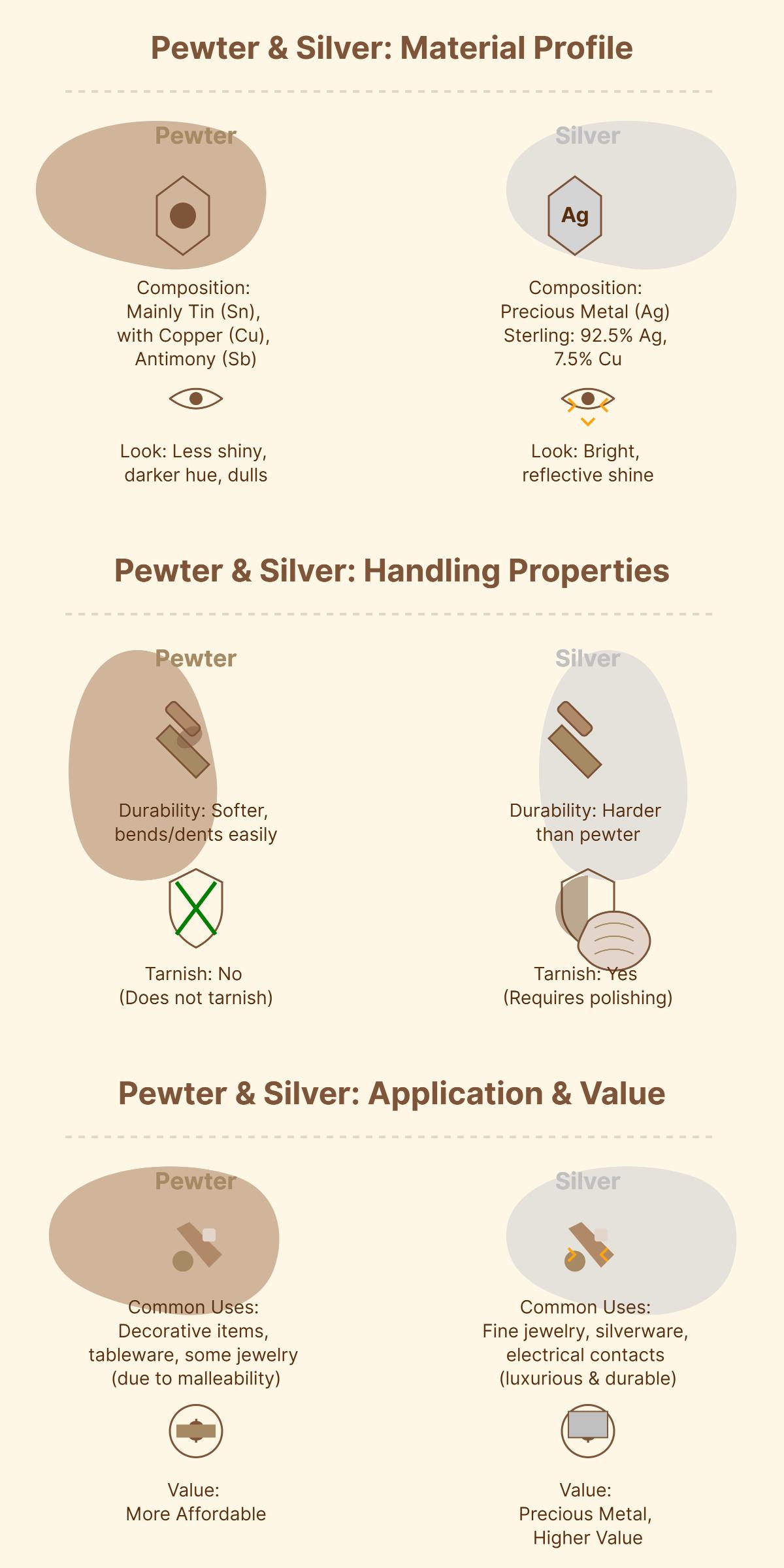 Pewter vs. Silver: A Beginner's Guide to Choosing the Right Material ...