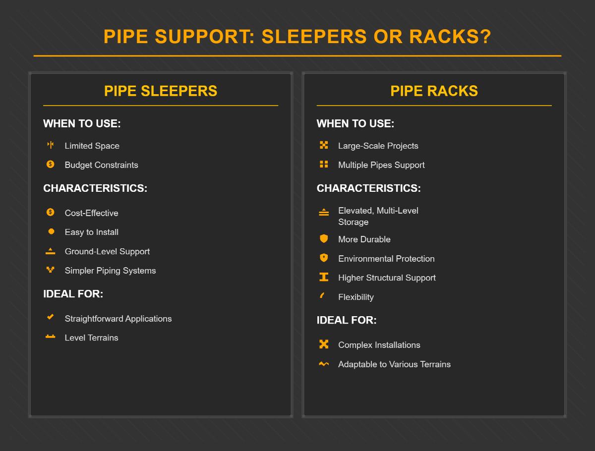 Pipe Sleeper vs. Pipe Rack: Key Differences - MFG Shop