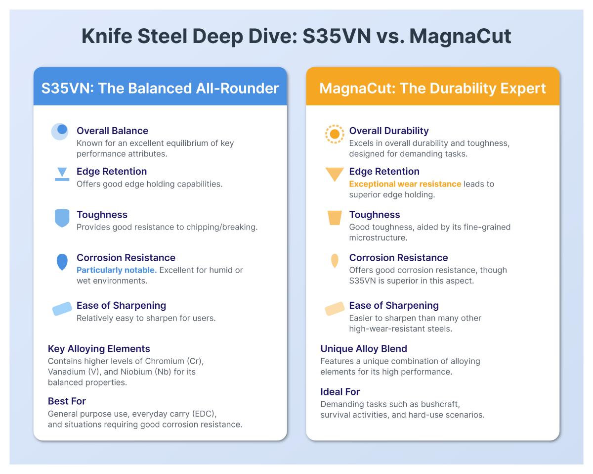 S35VN vs MagnaCut: Comparing Top Knife Steels - MFG Shop