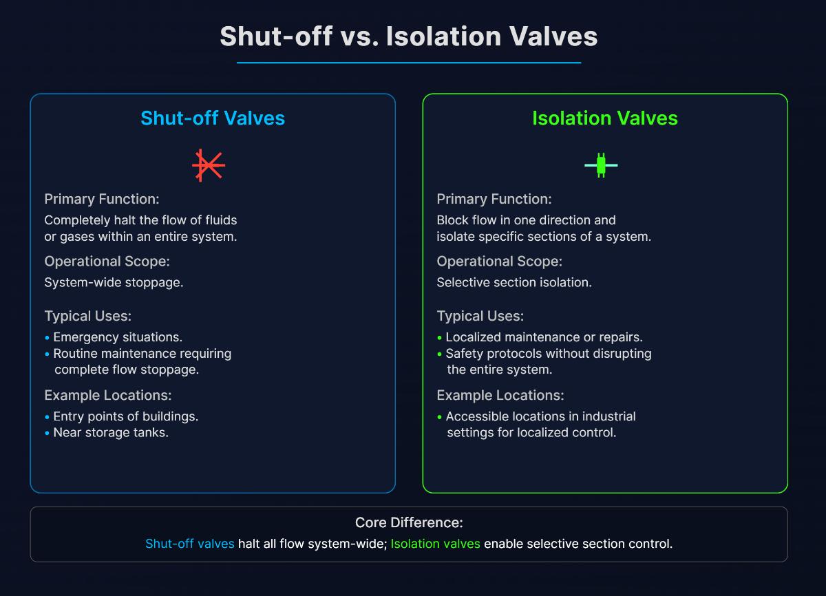 Shut-Off Valve vs. Isolation Valve: What’s the Difference? - MFG Shop