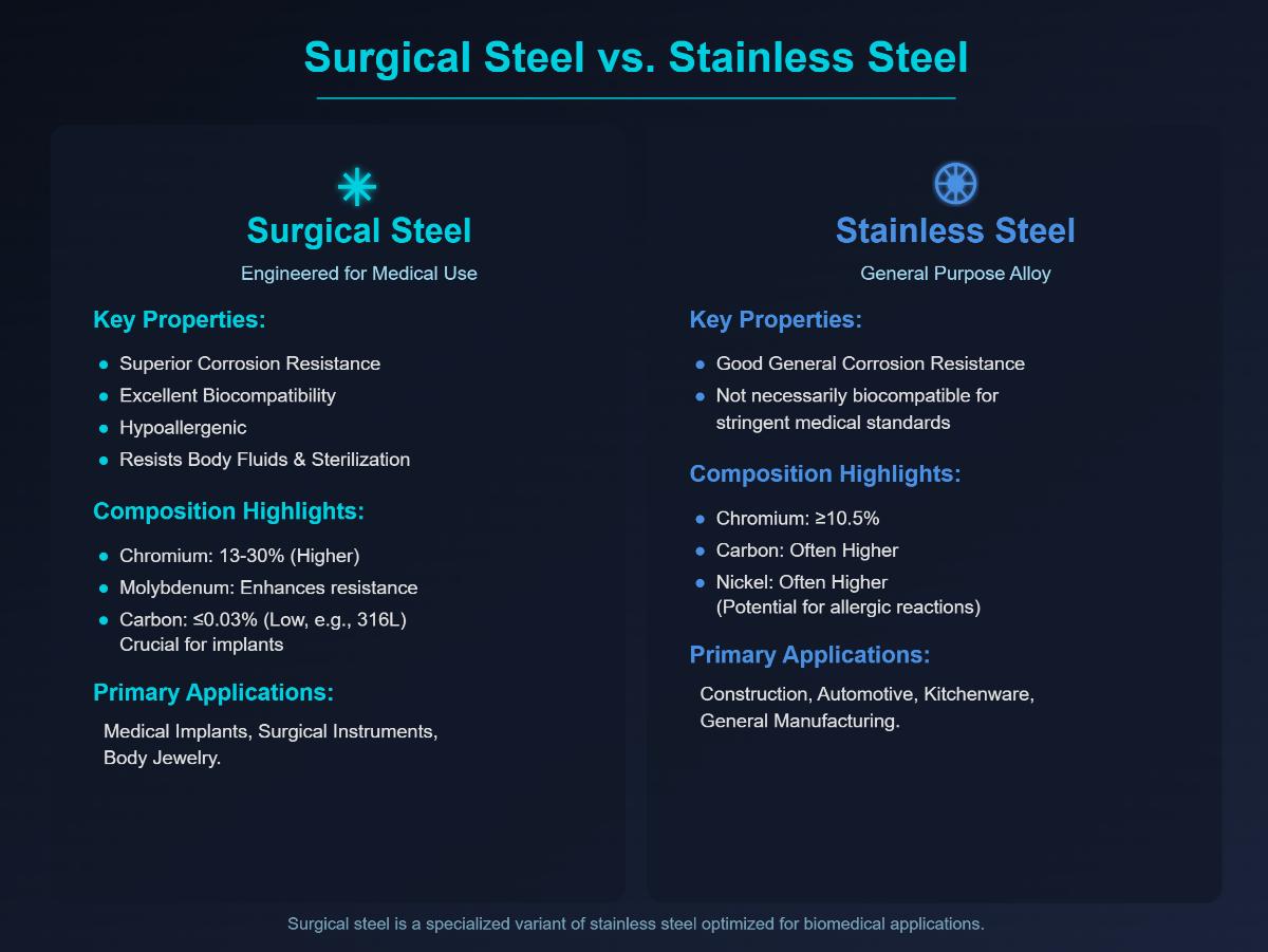 Surgical Steel vs Stainless Steel: A Comprehensive Comparison - MFG Shop