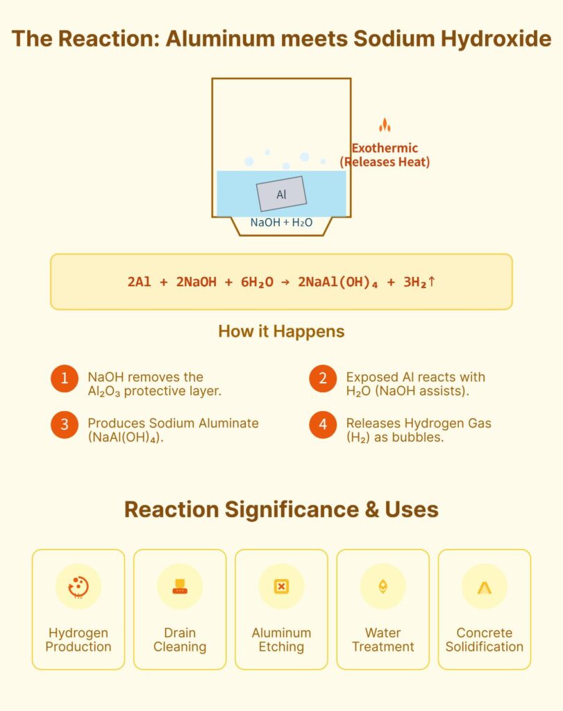 La reacción química entre el aluminio y el hidróxido de sodio - MFG Shop