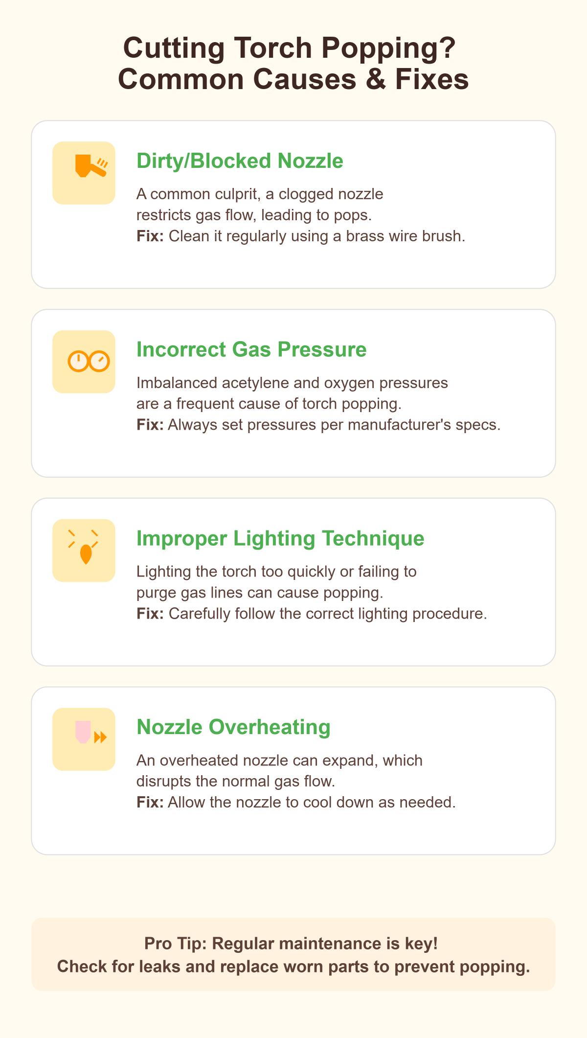 Troubleshooting Cutting Torch Popping: Causes and Solutions - MFG Shop