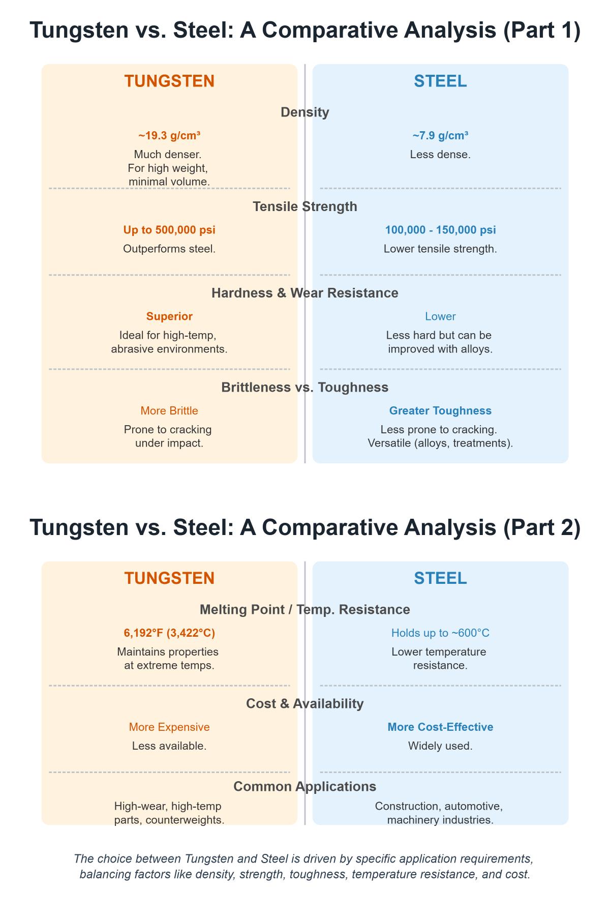 Tungsten vs Steel: A Comprehensive Analysis - MFG Shop