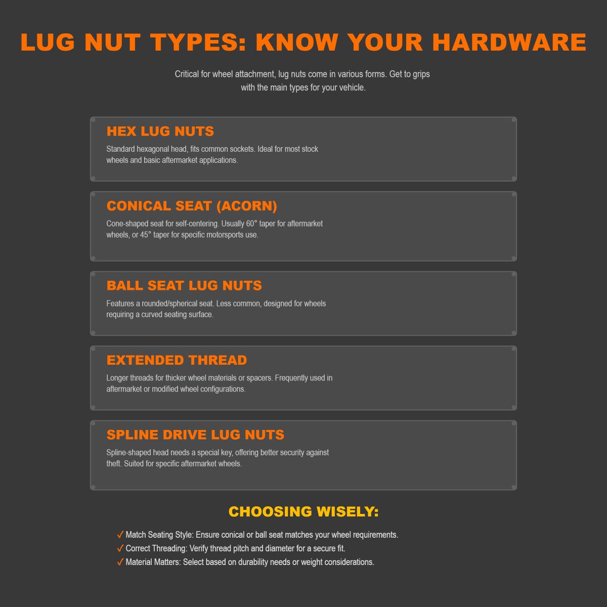 Understanding Lug Nuts: Definition, Types, and Installation - MFG Shop