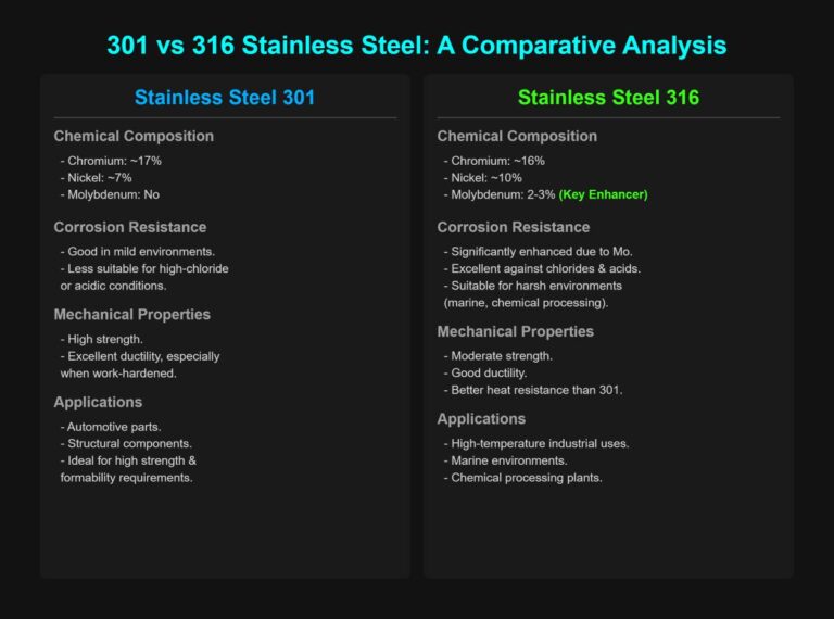 301 vs 316 Stainless Steel: What's the Difference? - MFG Shop