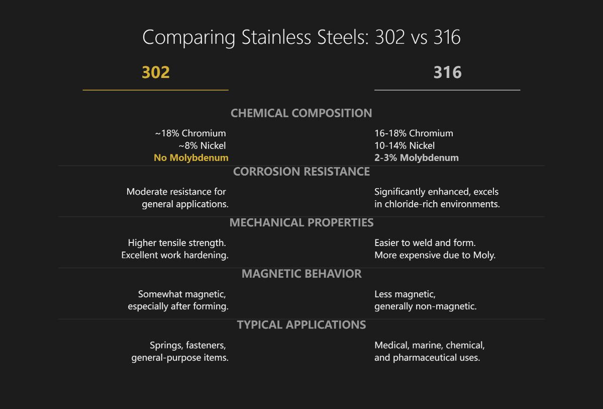302 Stainless Steel vs 316: What's the Difference? - MFG Shop