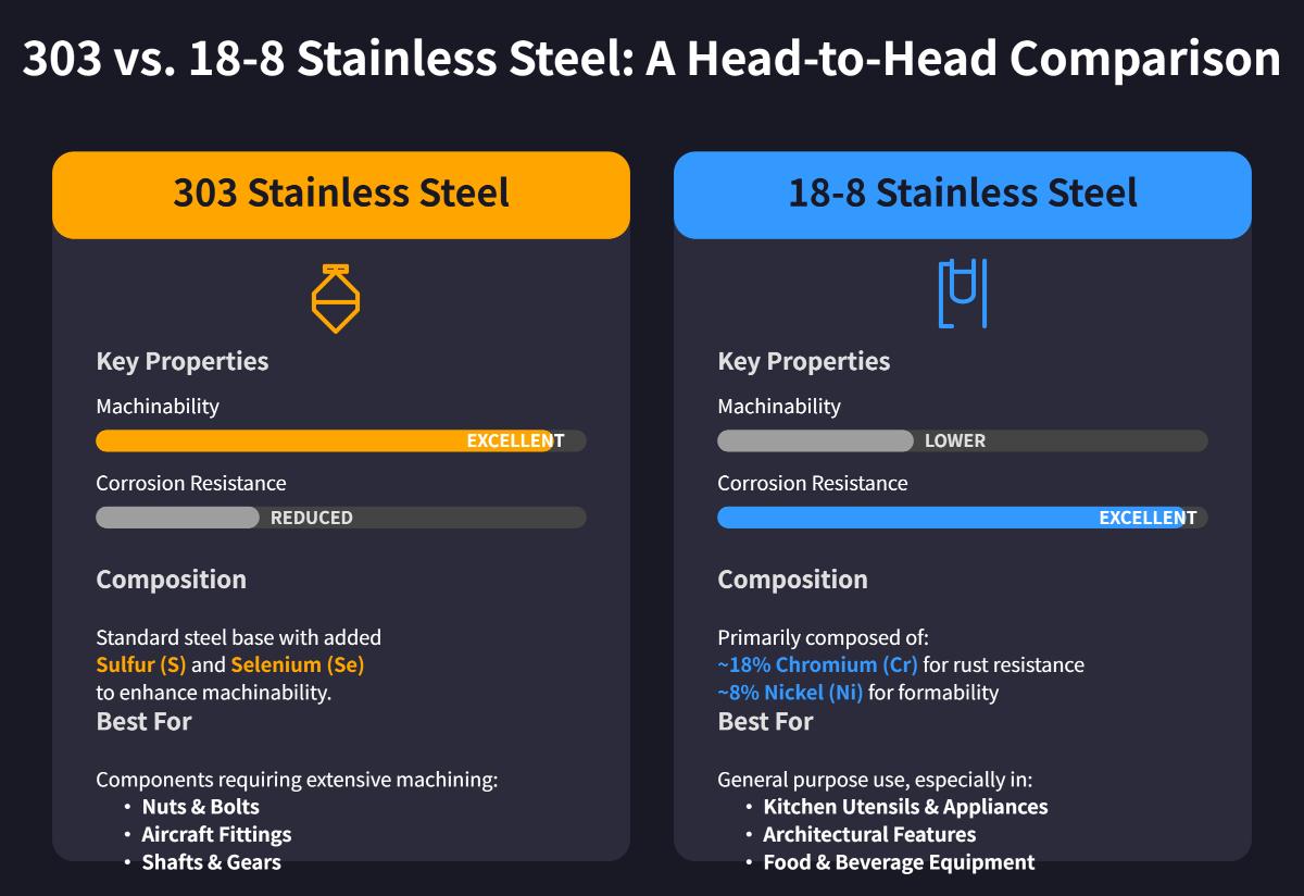 303 Stainless Steel vs. 18-8 Steel: What's the Difference? - MFG Shop