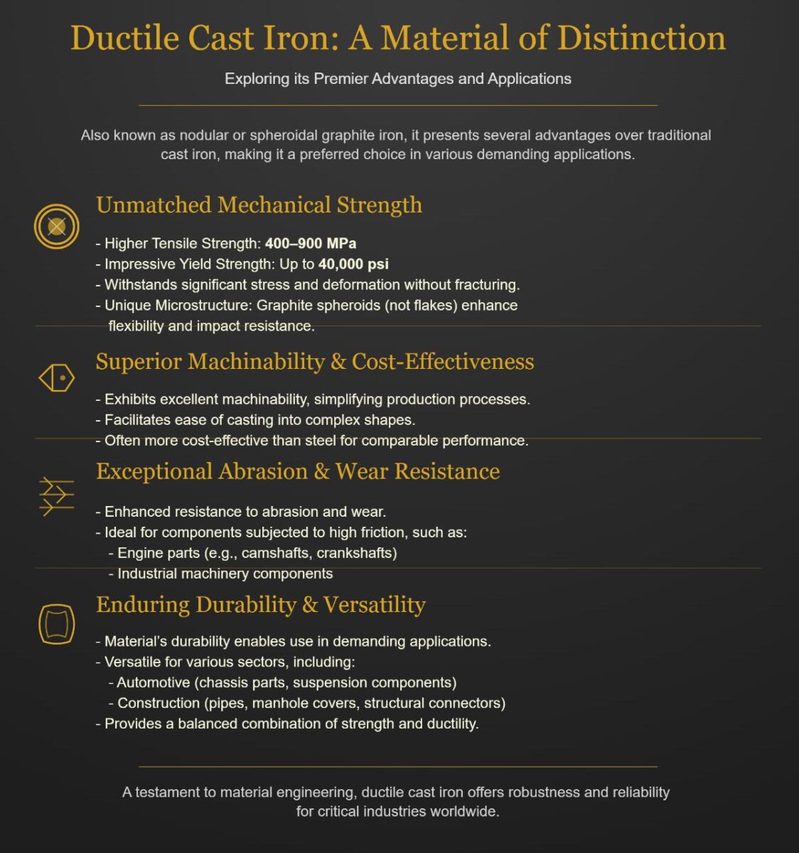 5 Advantages and Disadvantages of Ductile Cast Iron - MFG Shop