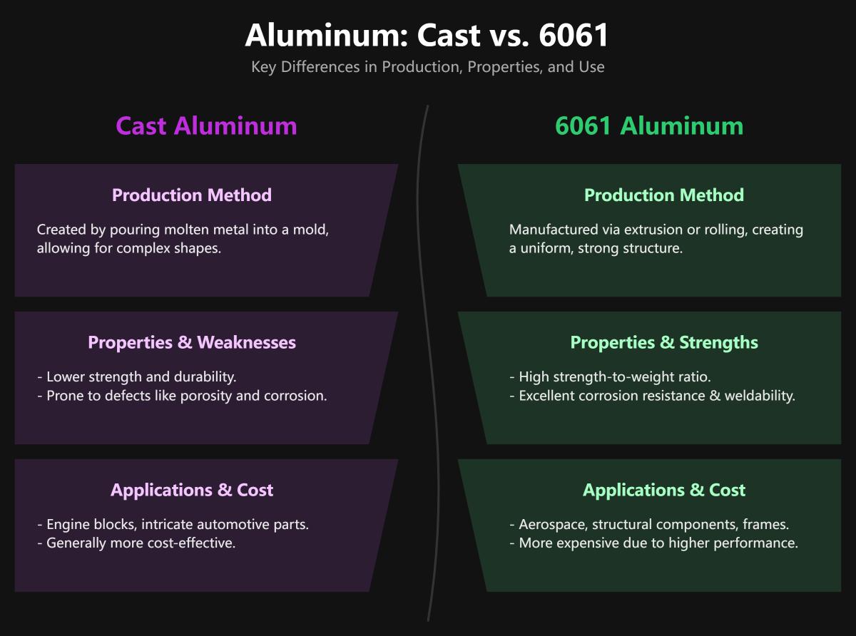 6061 Aluminum vs Cast Aluminum: Comprehensive Comparison - MFG Shop