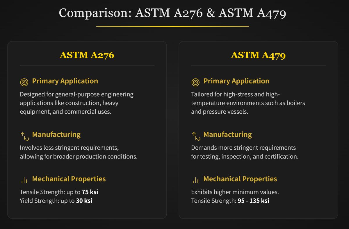 ASTM A276 vs ASTM A479: Key Differences - MFG Shop