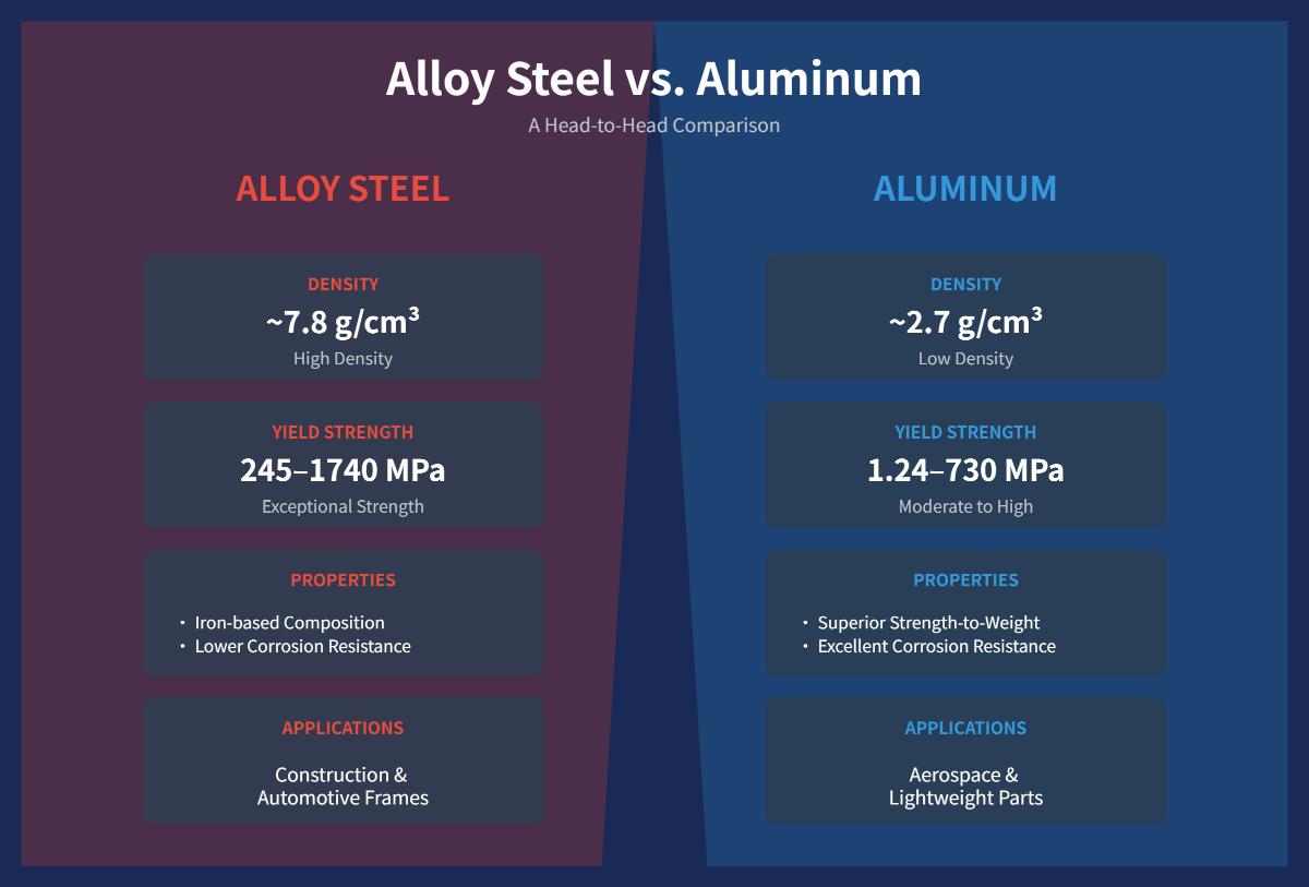 Alloy Steel vs Aluminum: Comprehensive Comparison - MFG Shop