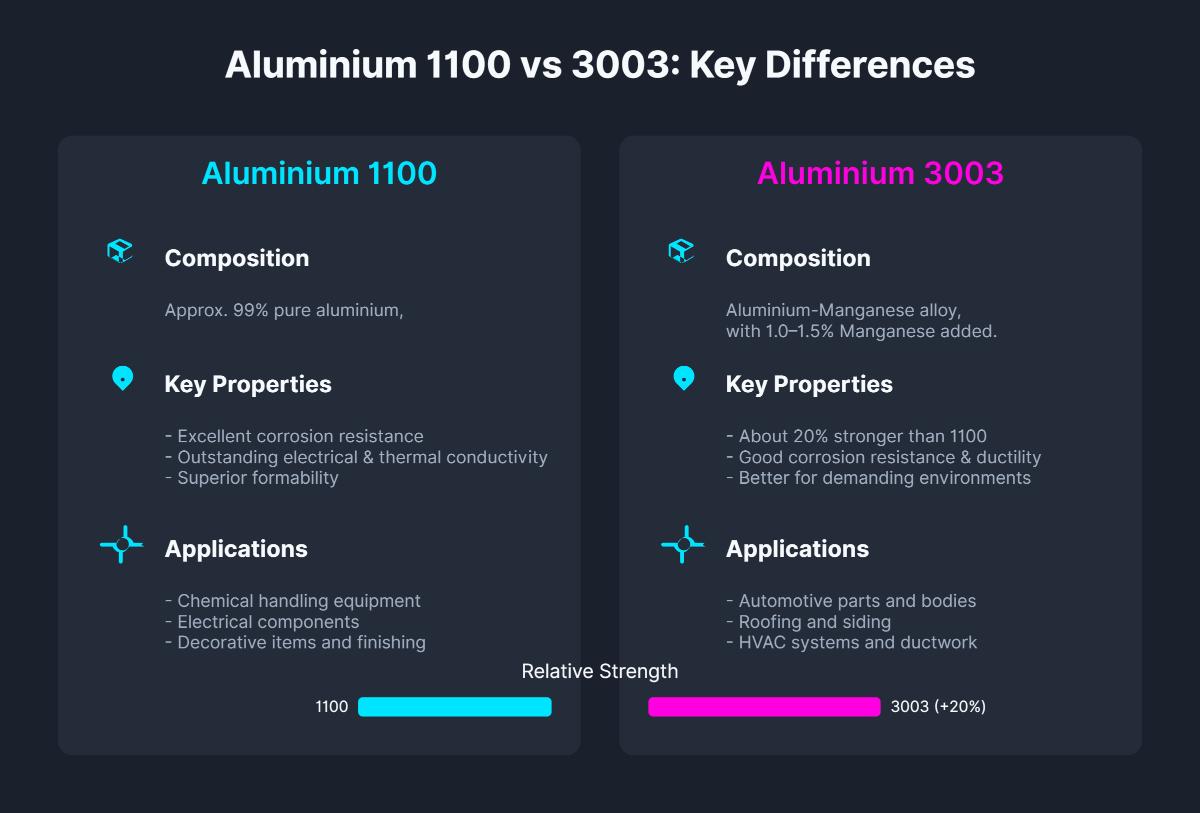 Aluminium 1100 vs 3003: What’s the Difference? - MFG Shop