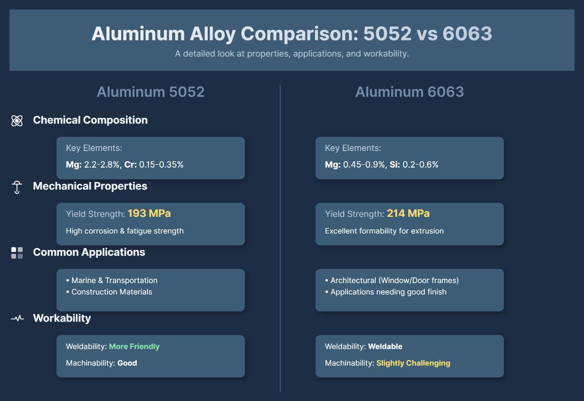 Aluminum 5052 vs 6063: Key Differences - MFG Shop