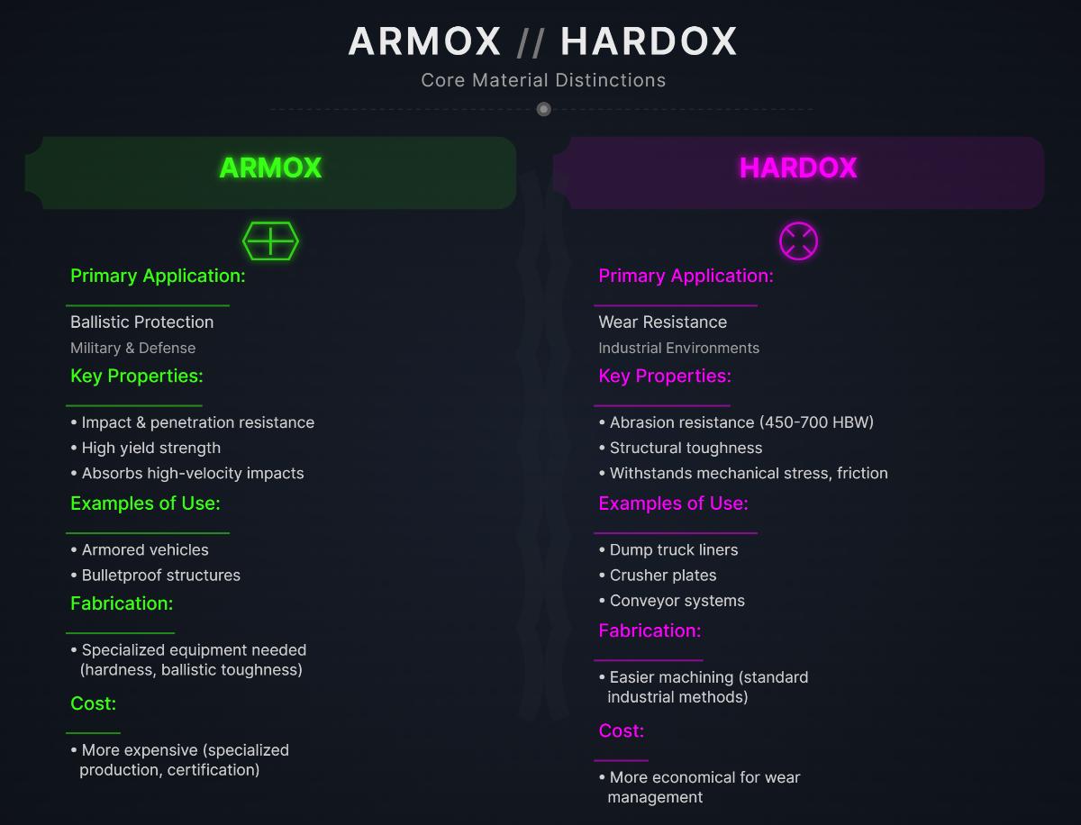 Armox vs Hardox: Comprehensive Material Comparison - MFG Shop