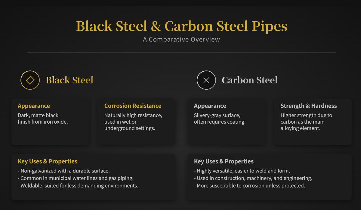 Black Steel Pipe vs Carbon Steel Pipe: What's the Difference? - MFG Shop