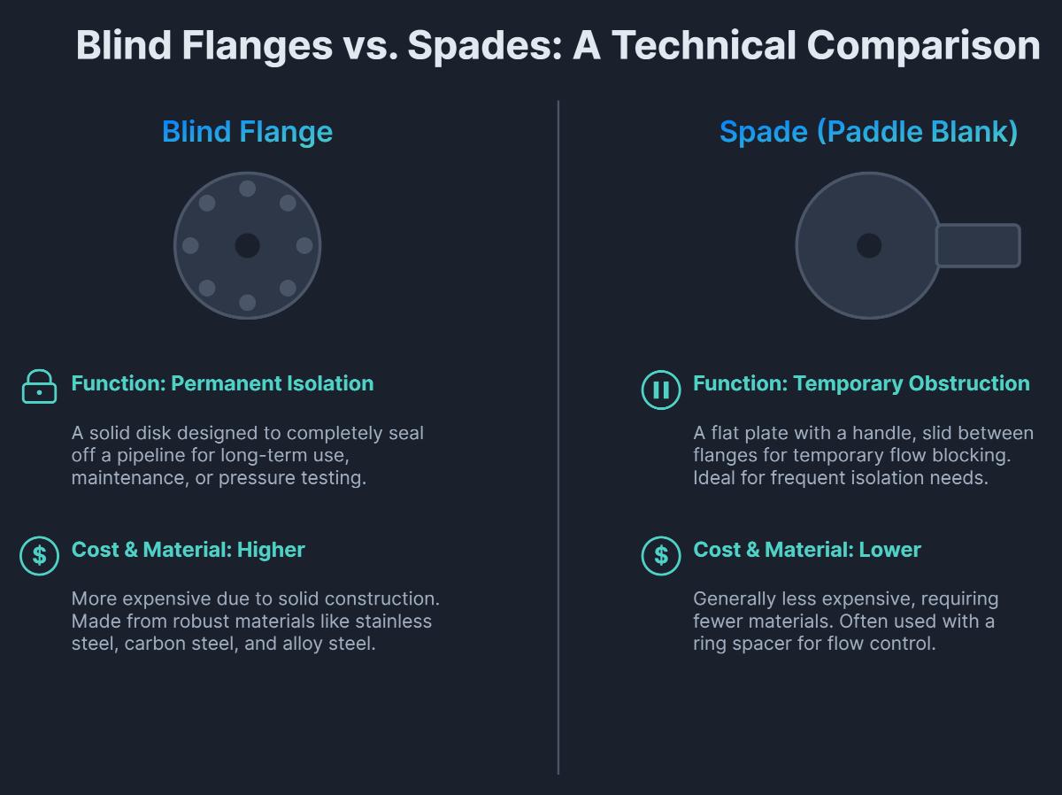 Blind Flange vs Spade: What's the Difference? - MFG Shop